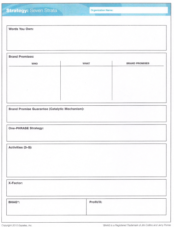 Four Decisions Strategy –7 Strata, WHO, Brand Promise, Profit Per X