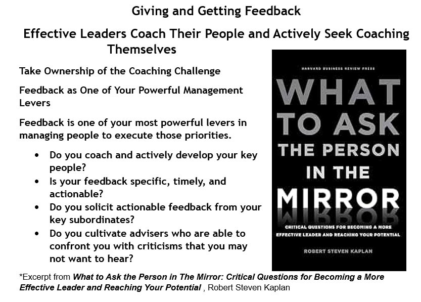 Giving and Getting Feedback - What to Ask the Person in the Mirror
